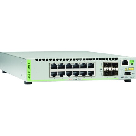 Allied Telesis 16-Port Stackable 10 Gigabit Switch, w/ 12 X 100/1000/10G Base-T, And AT-XS916MXT ...